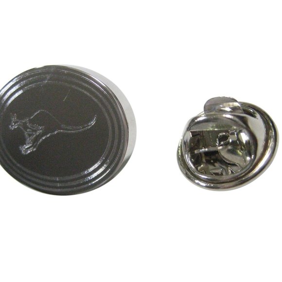 Kiola Designs | Accessories | Etched Oval Leaping Kangaroo Lapel Pin ...